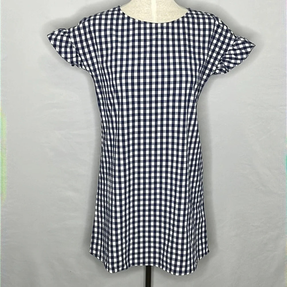 tabitha webb | Dresses | Tabitha Webb Navy White Gingham Flutter Sleeve ...